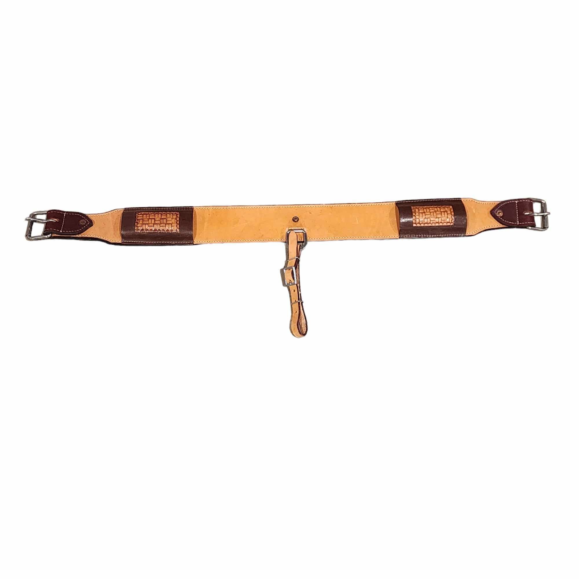 New Rear/Back Cinch W/ Woven Leather Tooling | Katy's Corral, LLC (Square)
